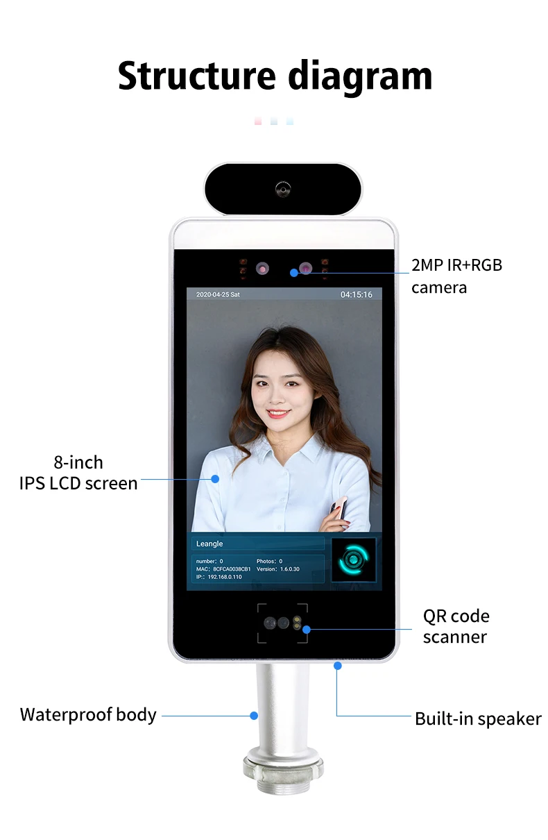 8 Inch Android Tablet for Smart Access Control & Face Recognition