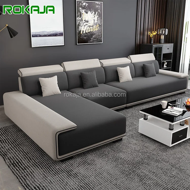 Hot Selling Fabric L-shape Sofa Set Simple Living Room Furniture ...