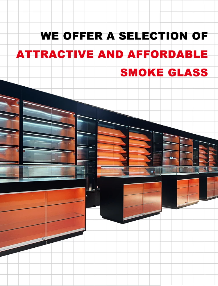 Modern Counter Dispensary Display Cases for Smoke Shops