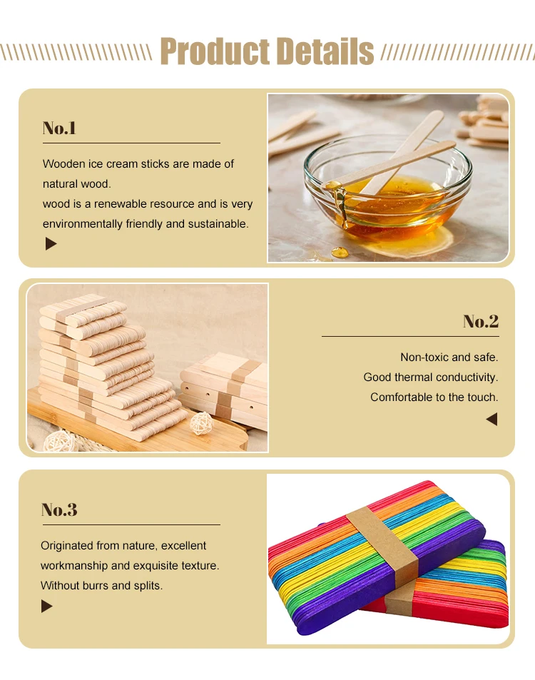2024 Disposable Wooden Popsicle Sticks Wood Ice Cream Wooden Sticks ...