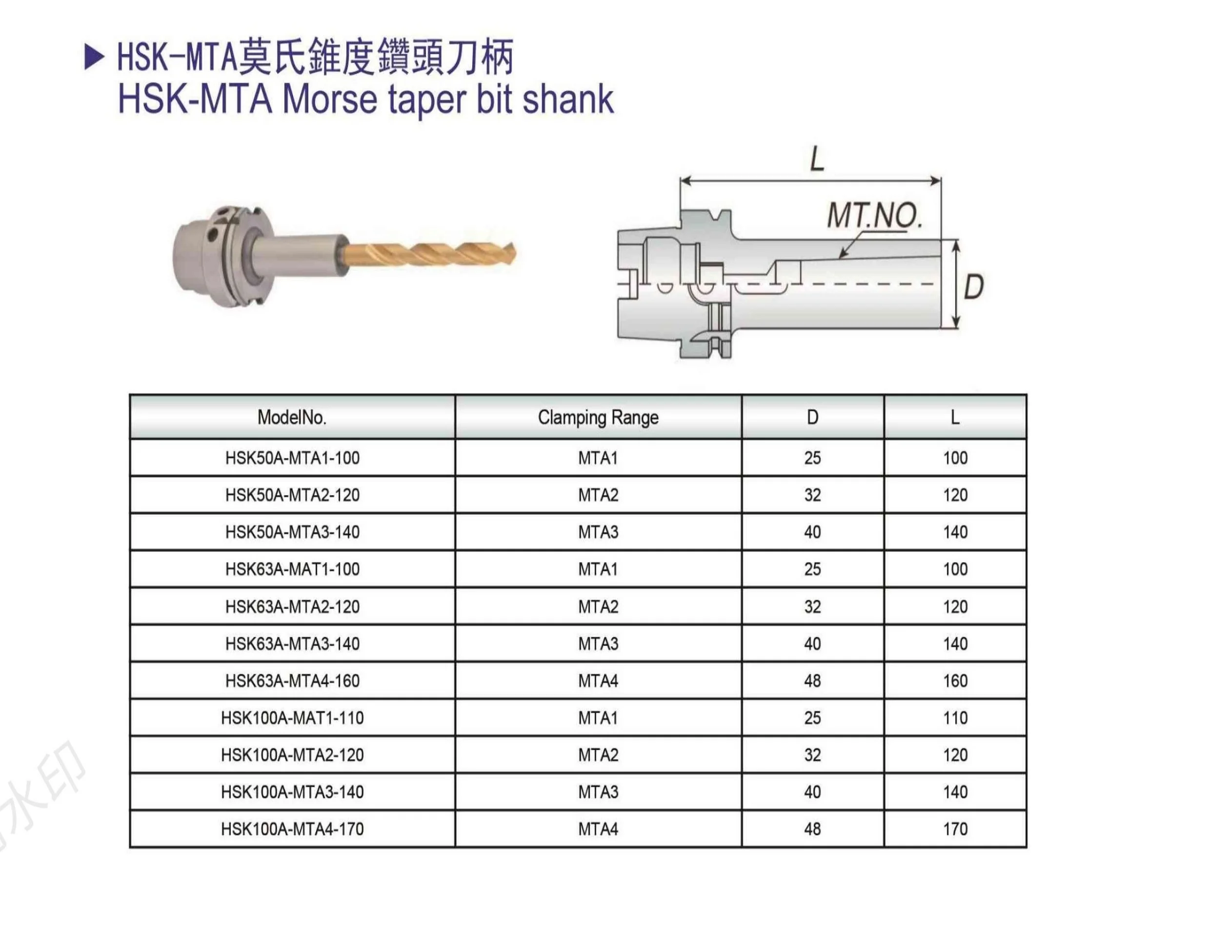 Hsk63a Mta Milling Adapter Hsk Morse Taper Tool Holder - Buy Milling Adapter,Hsk63a Mta,Morse ...