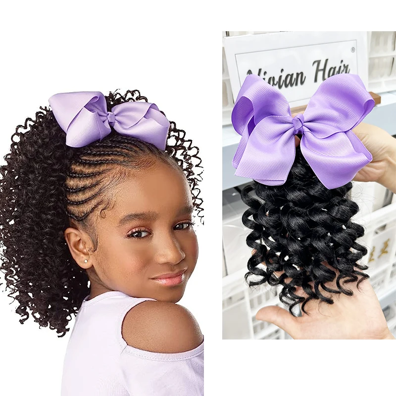 Vivian Little Girls Ponytail Hair Extensions Kanekalon Human Hair Like ...