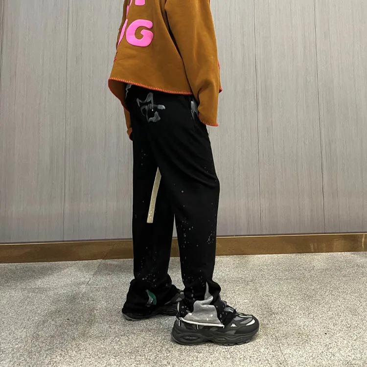 Custom Stack Pant Flared Sweatpants Men Jogger Sweat Pants Patchwork ...