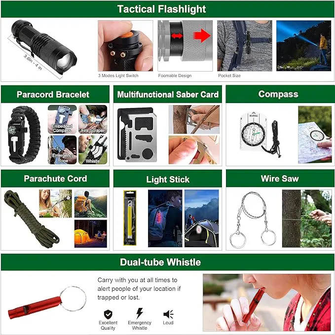 Multi Functional Survival Kit - Essential for Outdoor Activities