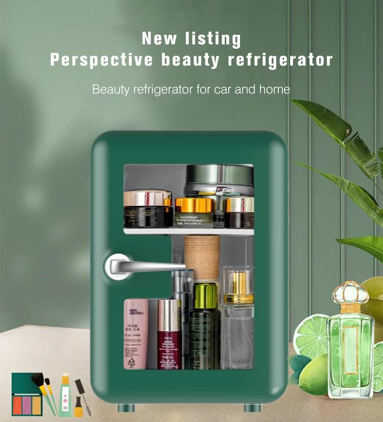 12V 220V Mini Fridge with Transparent Door - Portable & Efficient