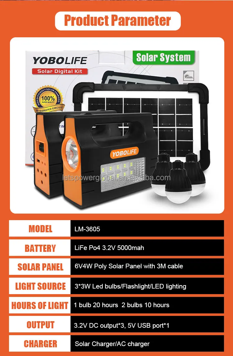 Outdoor Solar Portable System LiFePO4 Battery Storage Solar Energy Kit ...