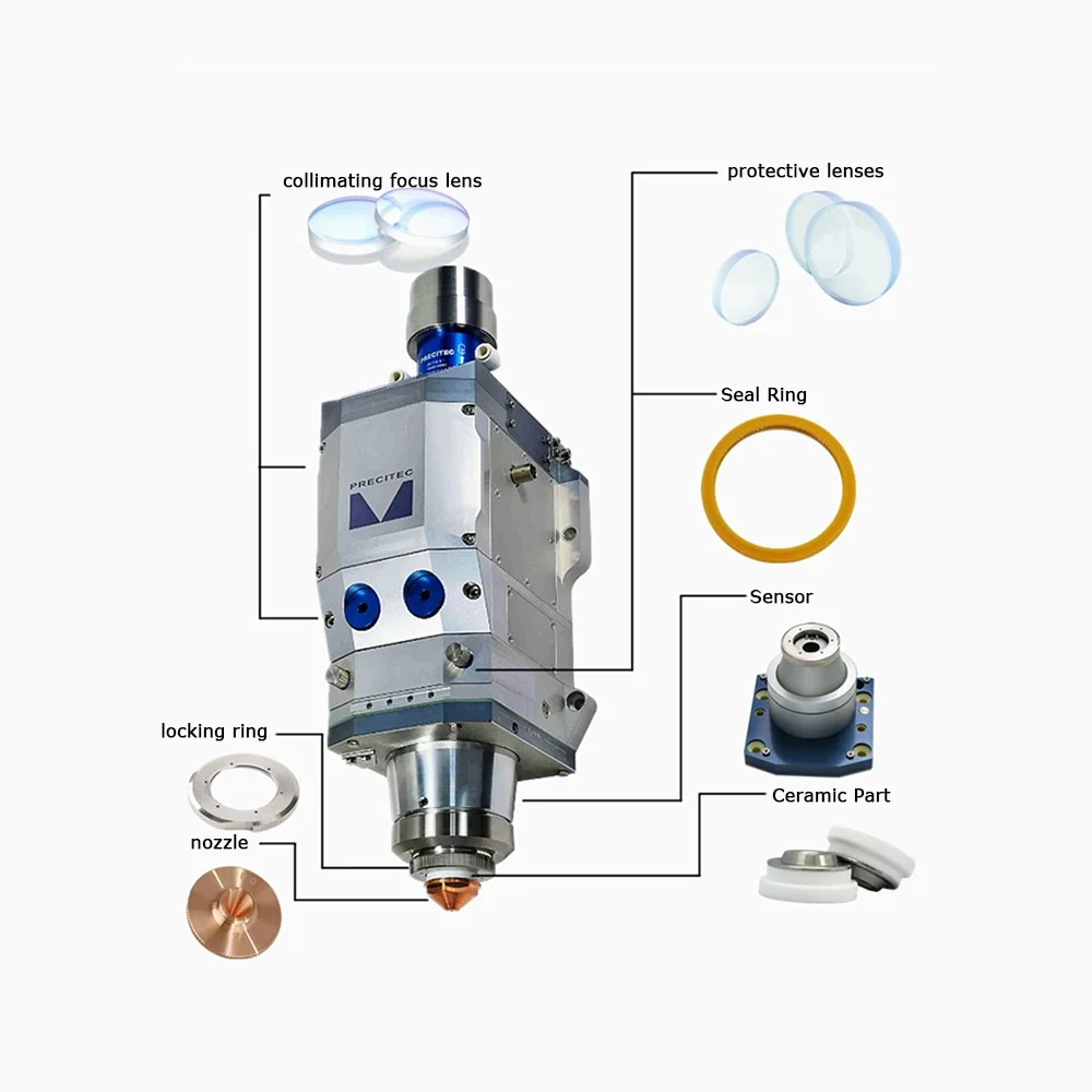 High Power Laser Cutting Auto Focus Head Precitec Fiber Laser Cutting ...