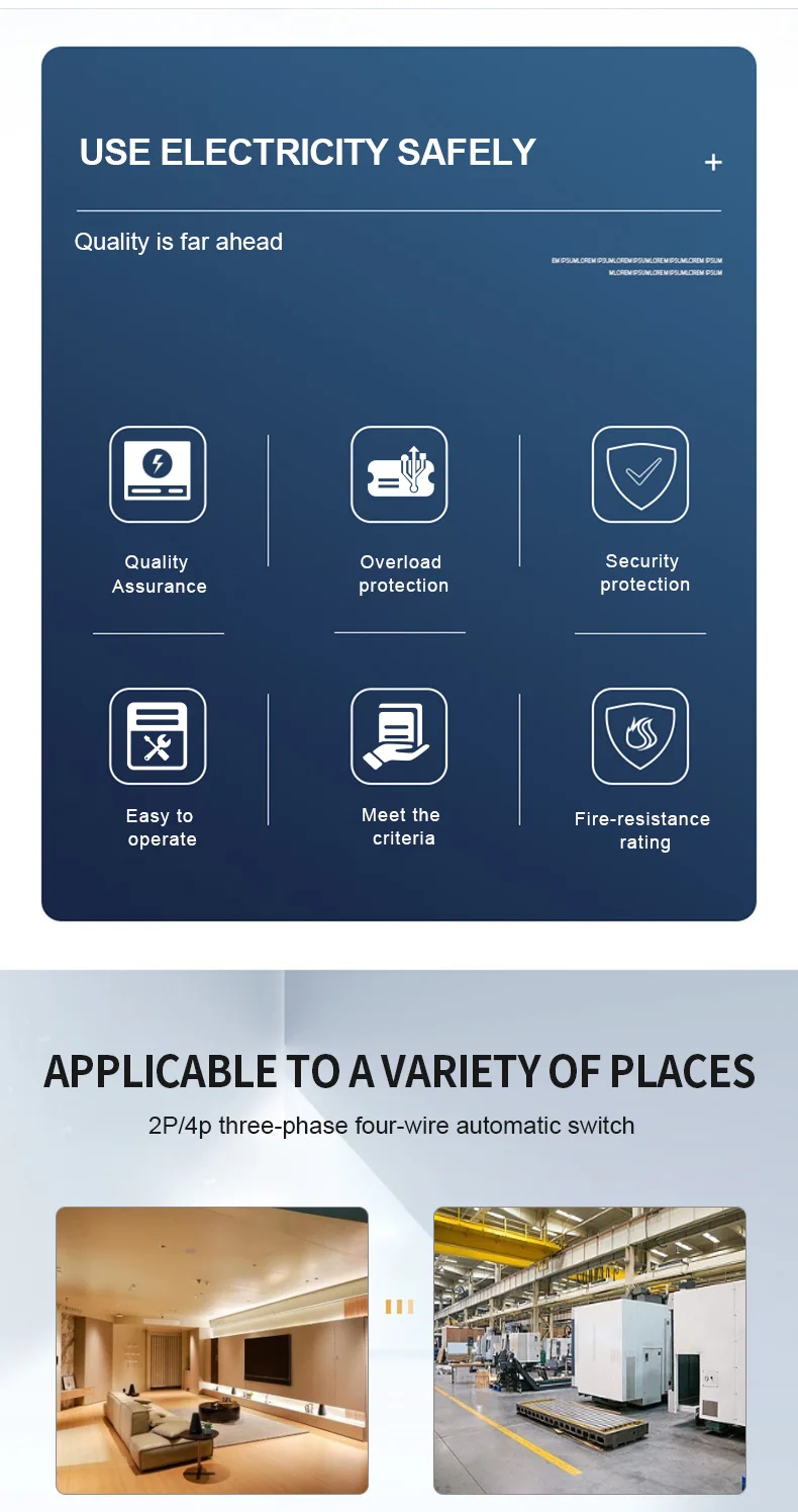 3 Pole Pc Class Ats 3phase 63a 3p Static Power Automatic Transfer ...