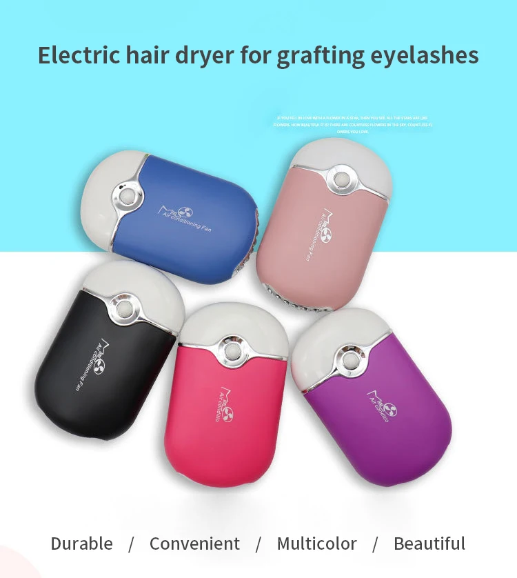 Portable Mini Air Conditioning Blower Handheld Eyelash Fan Dryer Usb ...
