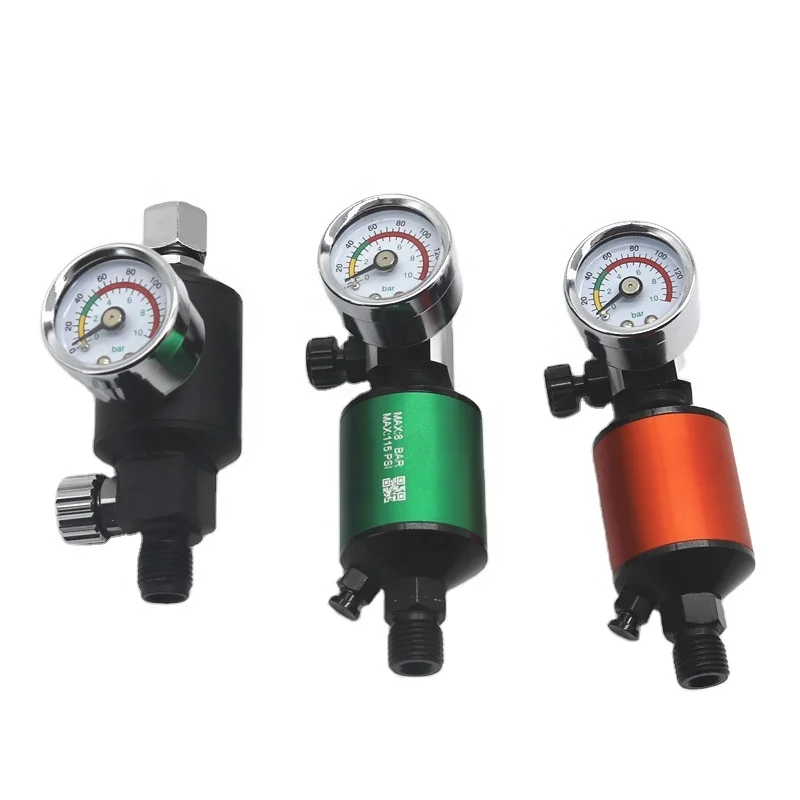 Spray Gun Regulator Gauge & In-line Water Trap Filter Tool Spray Gun ...