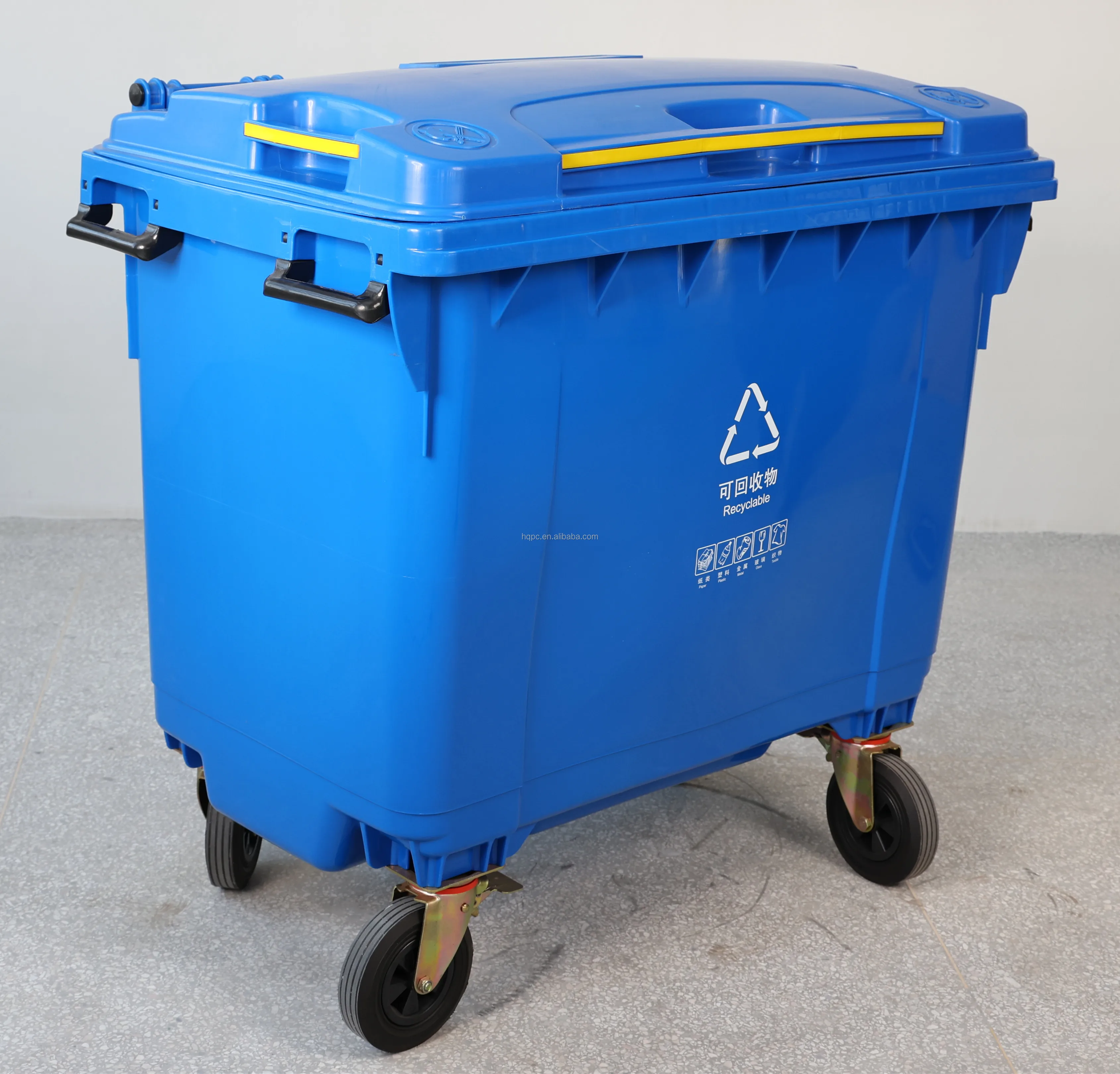 660 Liter Garbage Container with Wheels - Eco-friendly