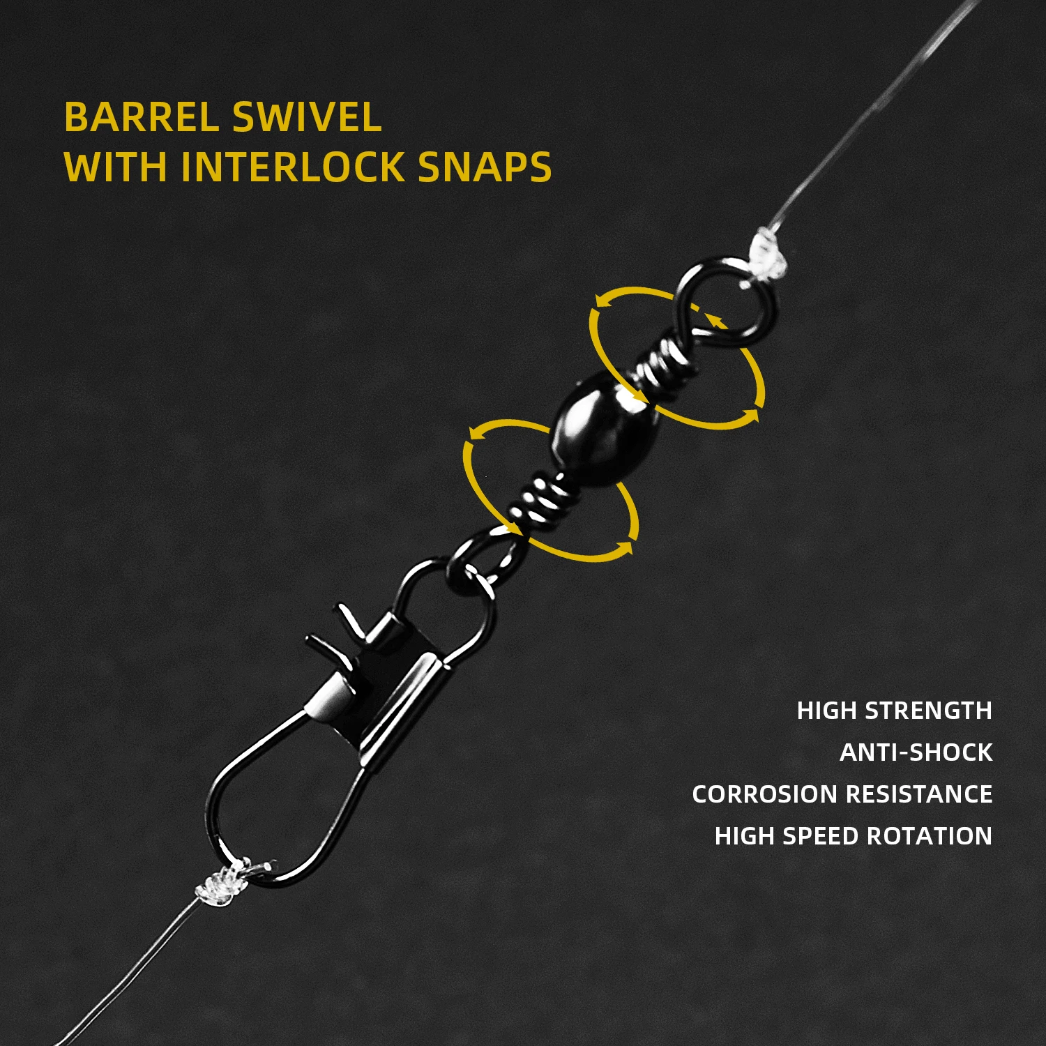 Fishing Tackle Accessories Connector Barrel Swivel With Safety Snaps ...