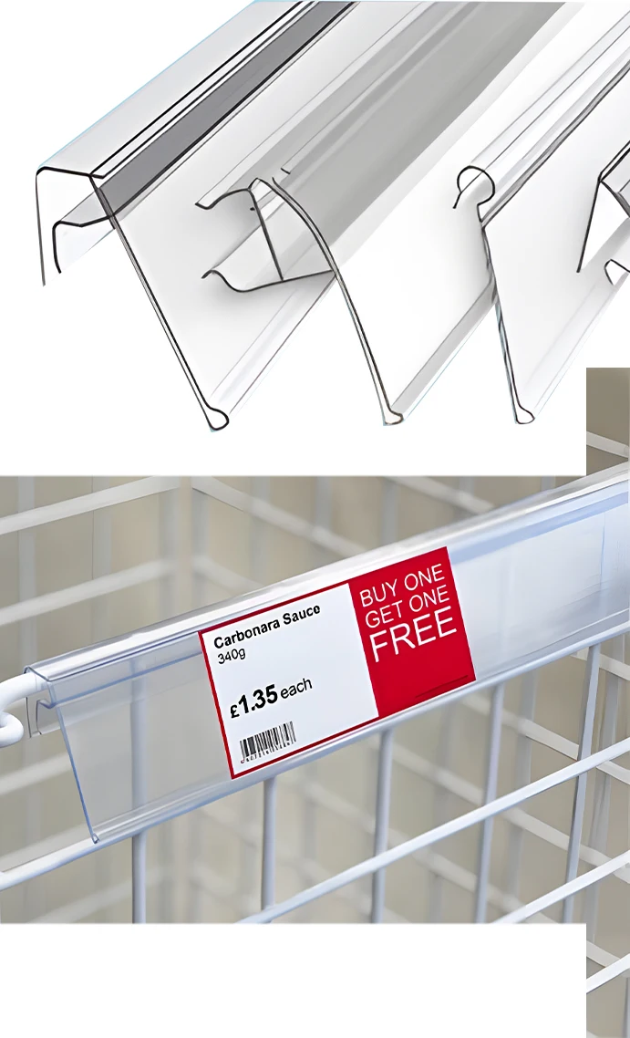 Supermarket Retail Shelf Price Tag Display Transparent PVC Extruded ...