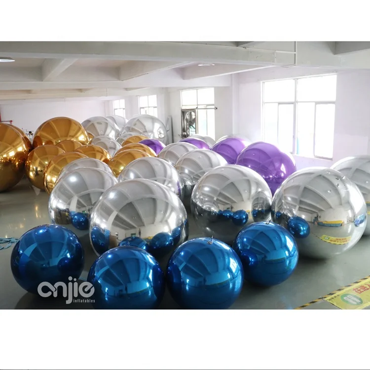 Big Shiny Balls Rainbow Holographic Inflatable Mirror Balls - 1m PVC ...