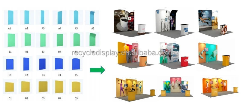 Aluminium Backdrop Frames Curved Wall Partition Display With Custom ...