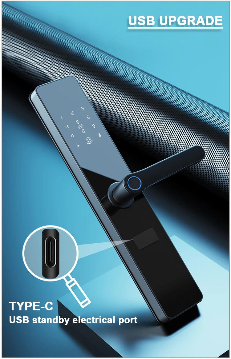 Wifi Tuya Bluetooth Ttlock App Electronic Tt Lock Digital Fingerprint Smart Door Handle Locks ...