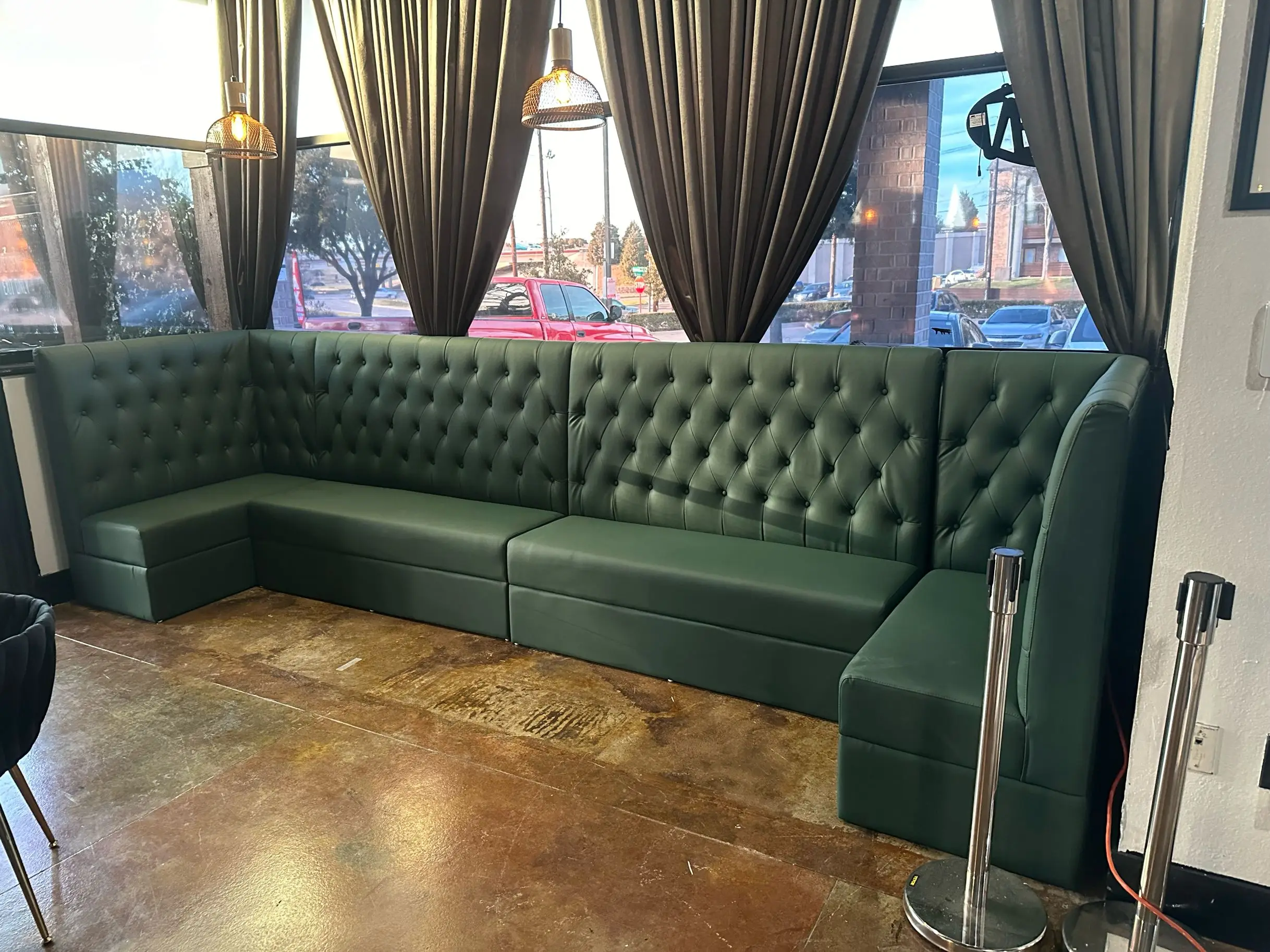 Modern Design Long Restaurant Booth Wood Furniture For Dining Hotel And ...