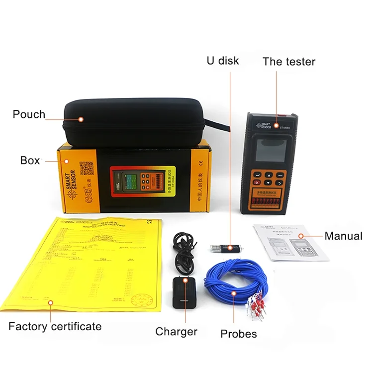 St1008a Multi Channel Thermocouple Data Logger Portable 8 Channels ...