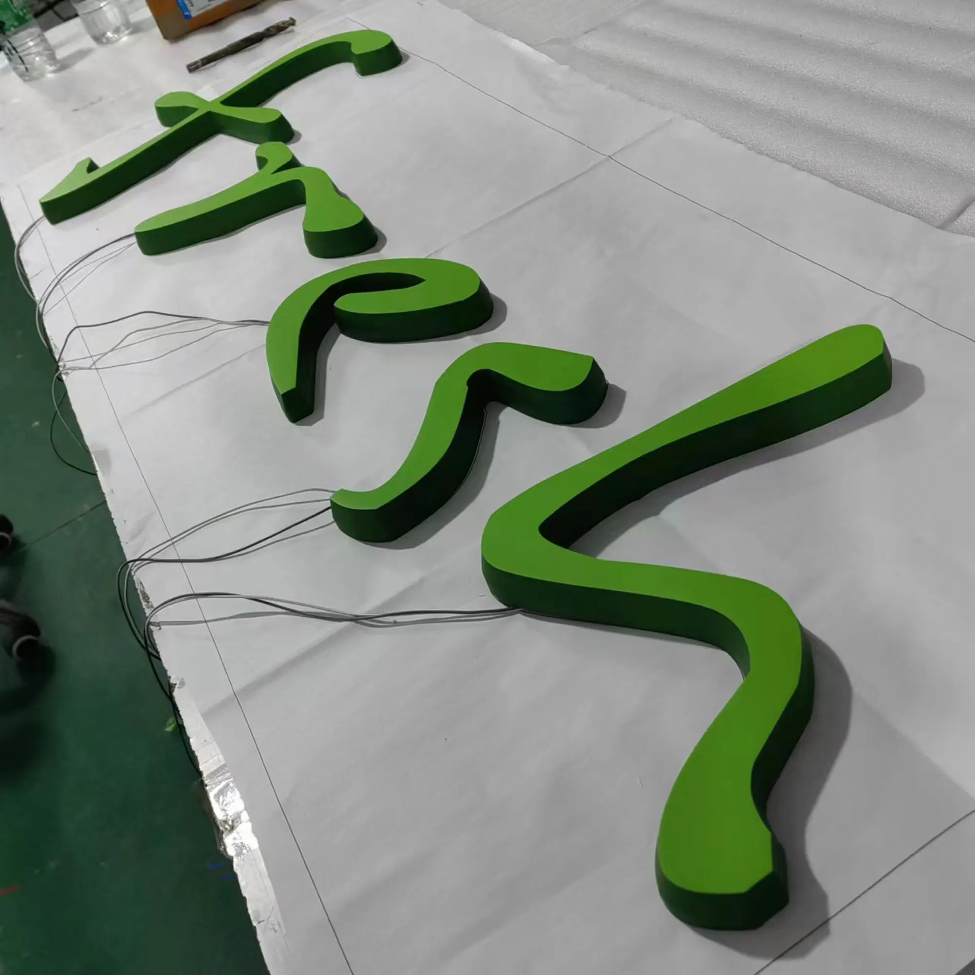 Front Light Acrylic Letters Sign with Green Vinyl on Face for Store ...