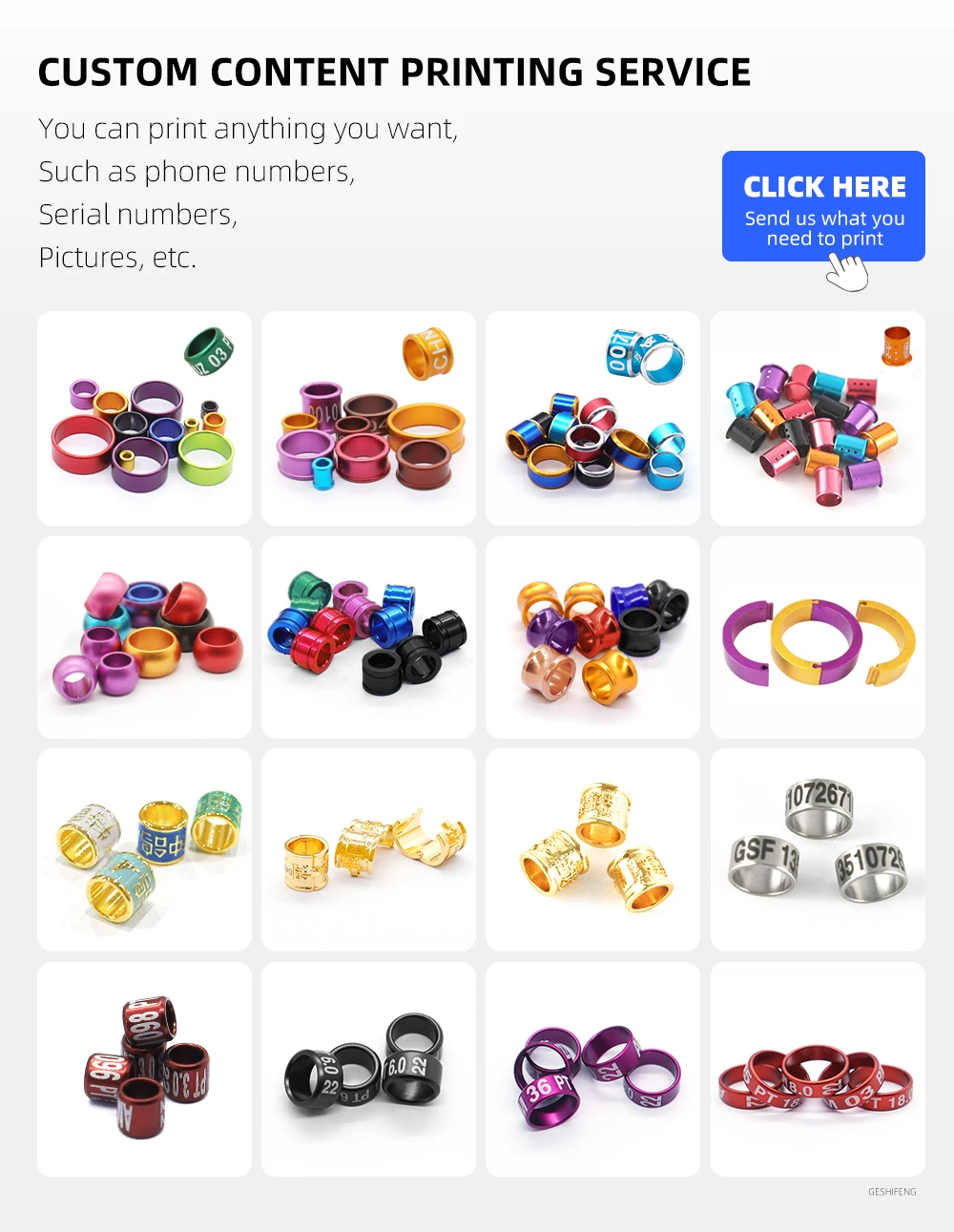 Pigeon Ring Band 2020 - Customizable Aluminium Foot Rings