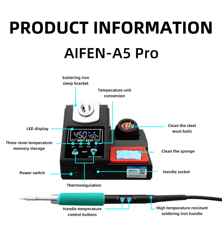 AIFEN A5 Pro 120W Digital Soldering Station - Rapid Heating