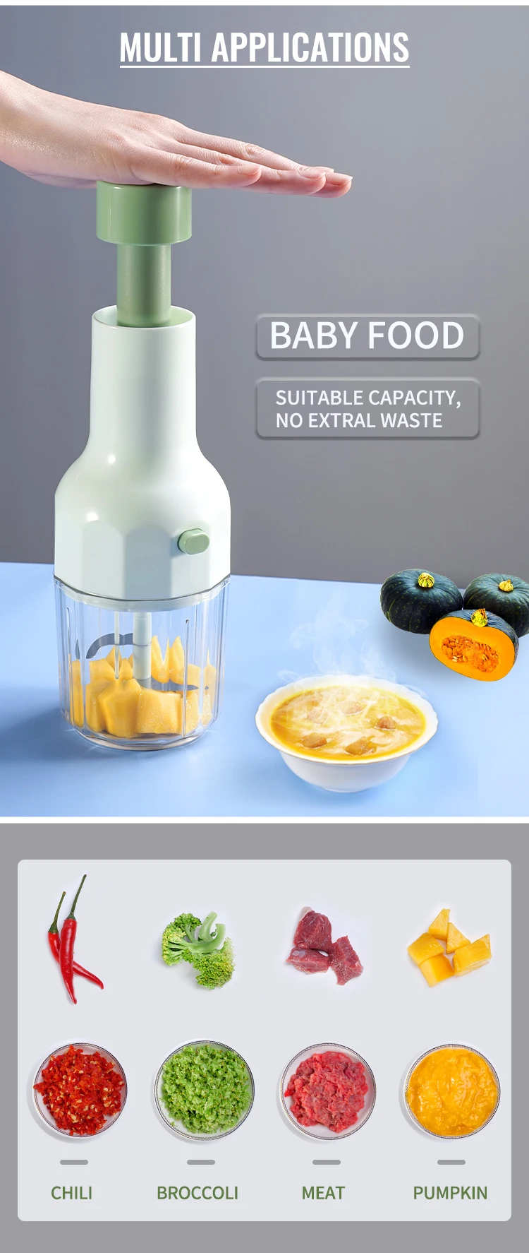 Manual Slap Vegetable Chopper Kitchen Multifunction Hand Press ...