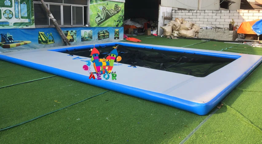 Wood Grain Drop Stitch Sun Deck - Inflatable Floating Dock