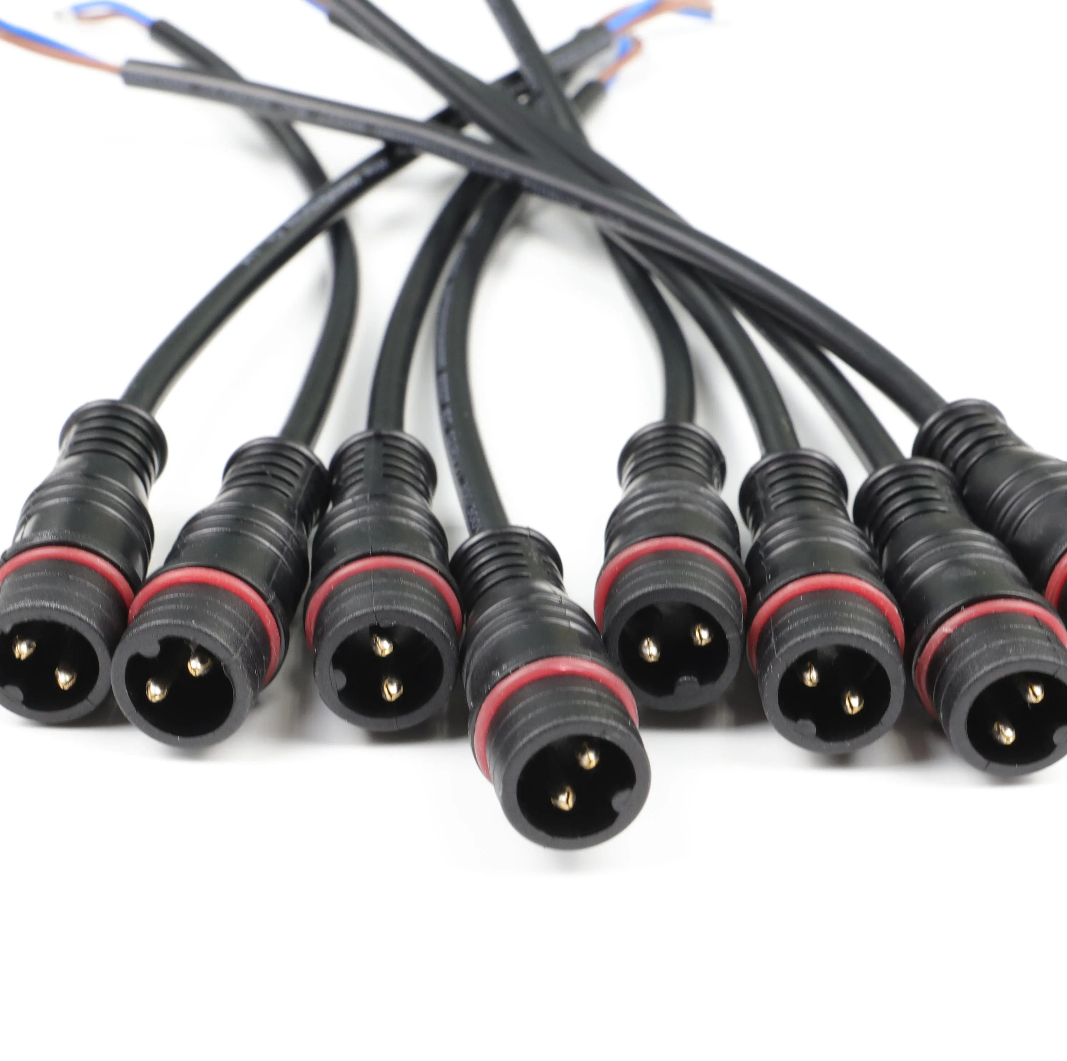 T-Shaped Waterproof Power Cable Connectors Outdoor 2Pin 3Pin 5Pin Power ...