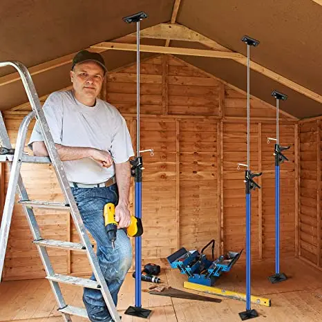 3 Steps Hand Control Poles Telescopic Extension Drywall Support Ceiling ...