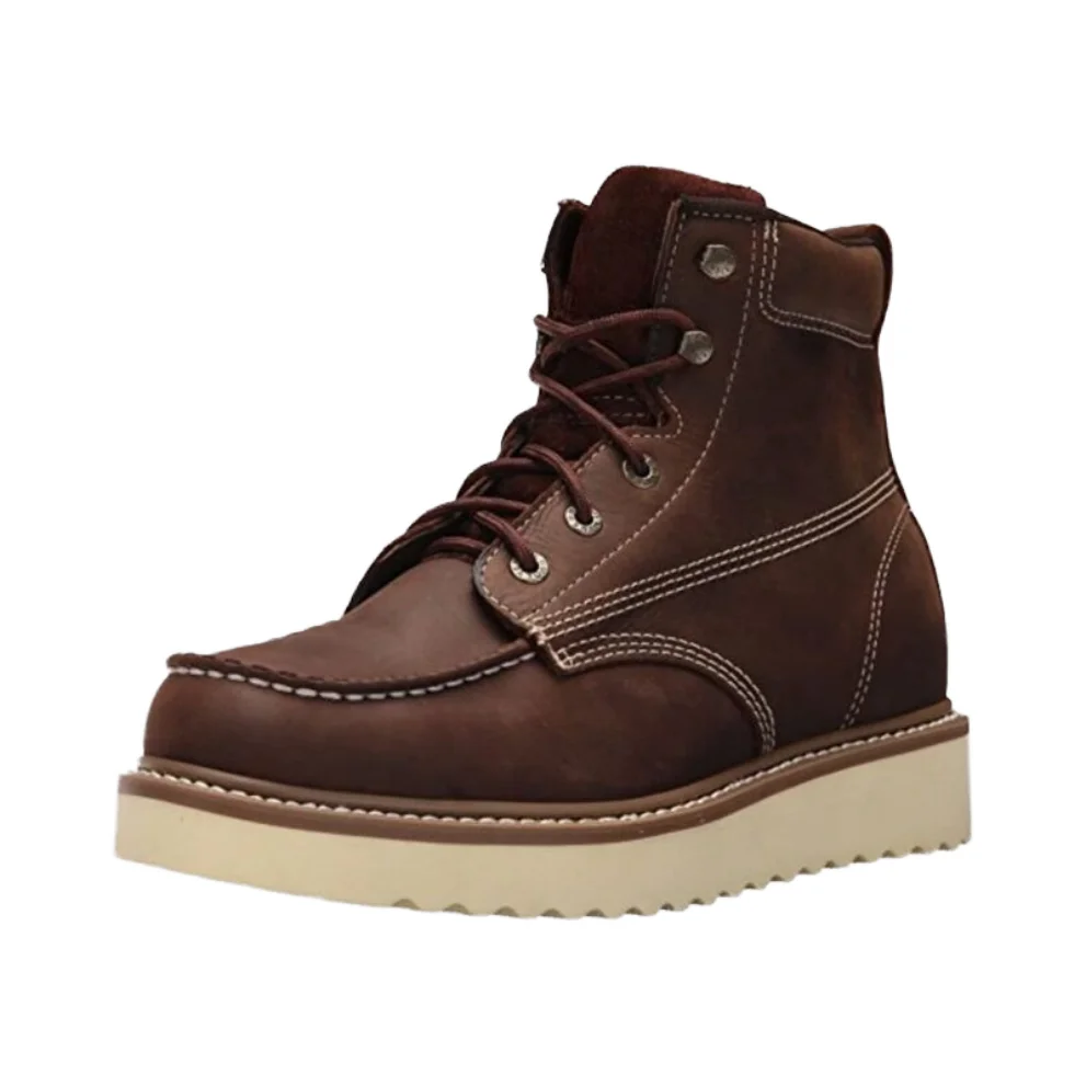 Men's 6-inch Goodyear Steel Toe Boot Full Grain Genuine Leather Safety ...