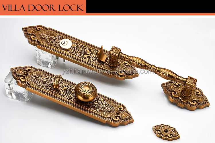 Luxurious Carved Pattern Zinc Alloy Lock for Villa Entrances