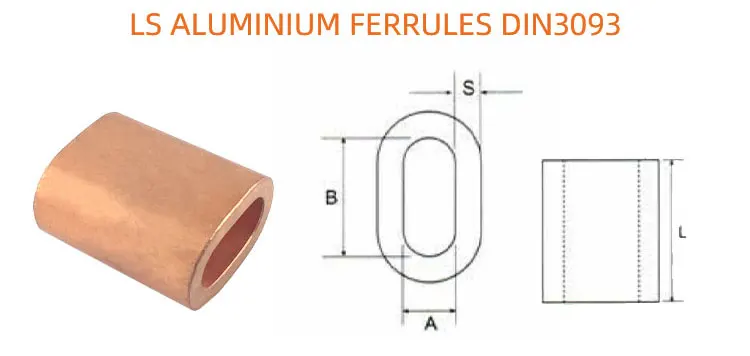 Din 3093 Wire Rope Aluminum Oval Sleeves - Buy Aluminium Ferrule Oval ...