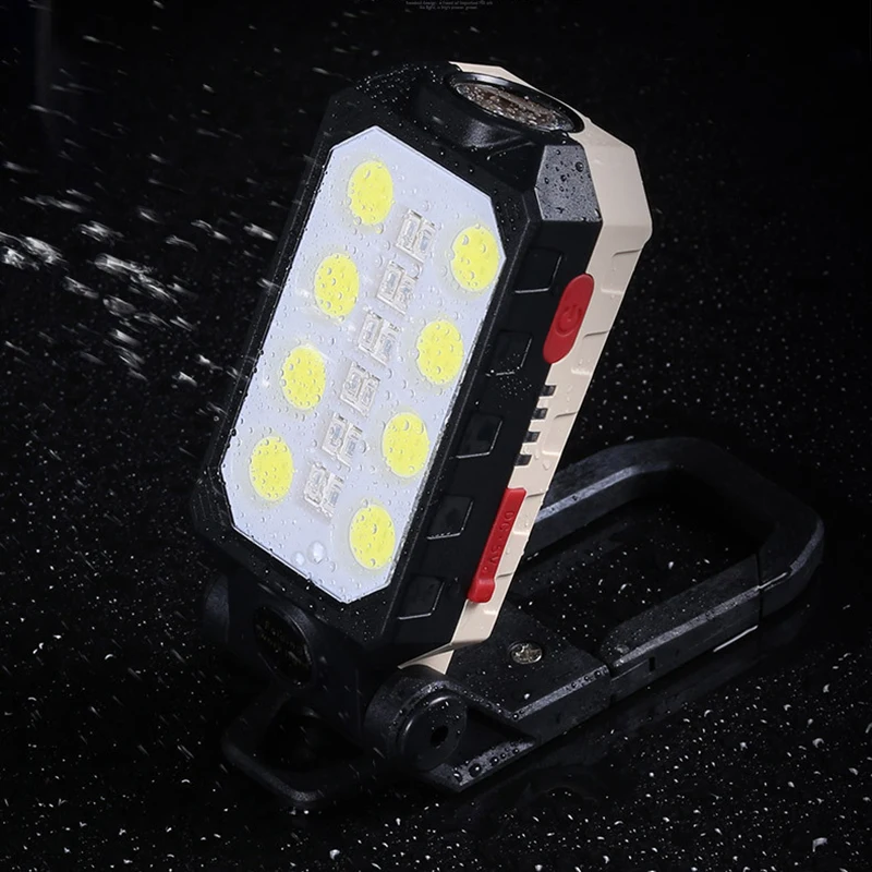 Portable Cordless Led Work Light With Outlet In Handle Handheld Outdoor ...
