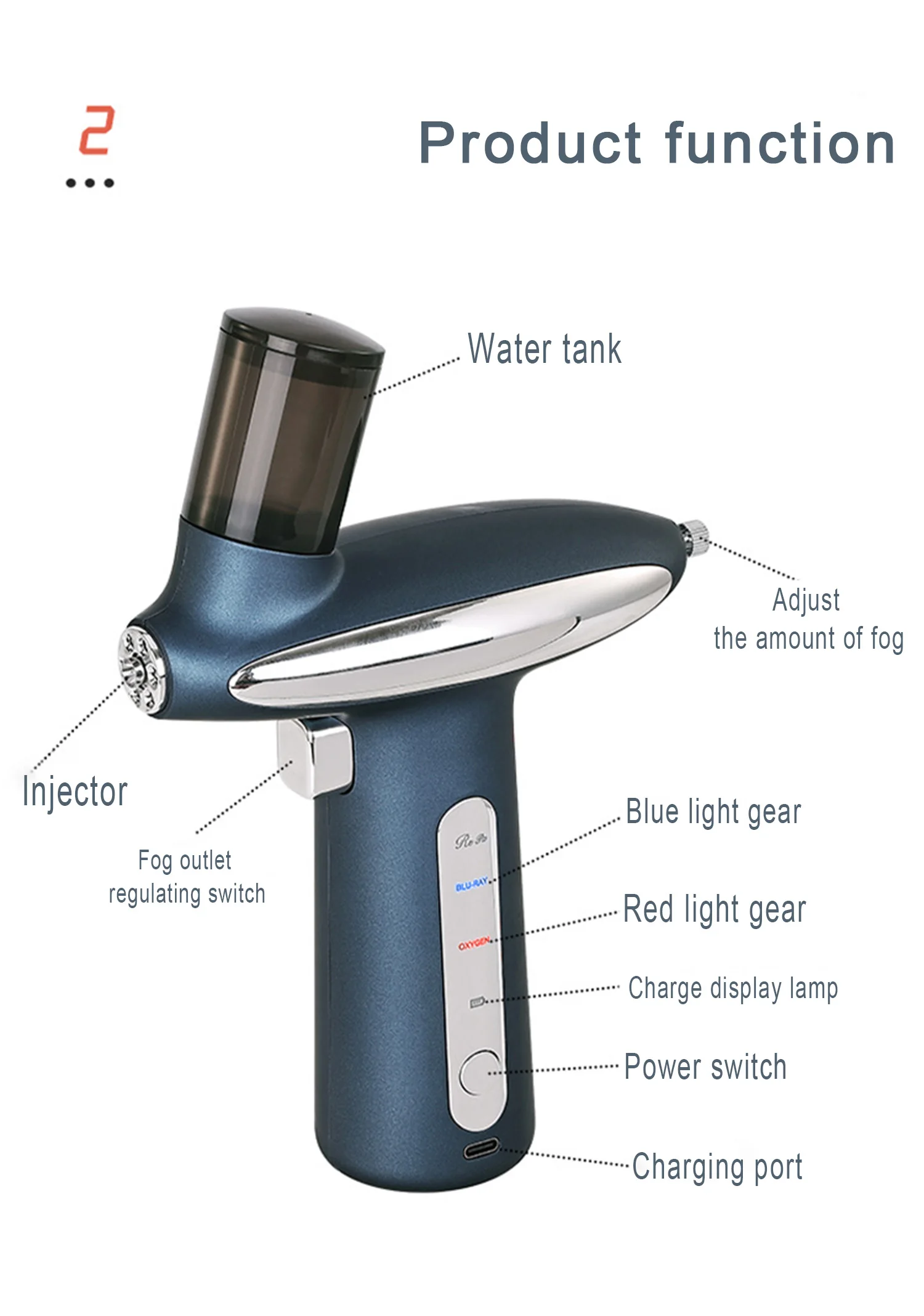 Hydra Oxygen Facial Machine Facial Steamer Oxygen Injection Humidifier ...