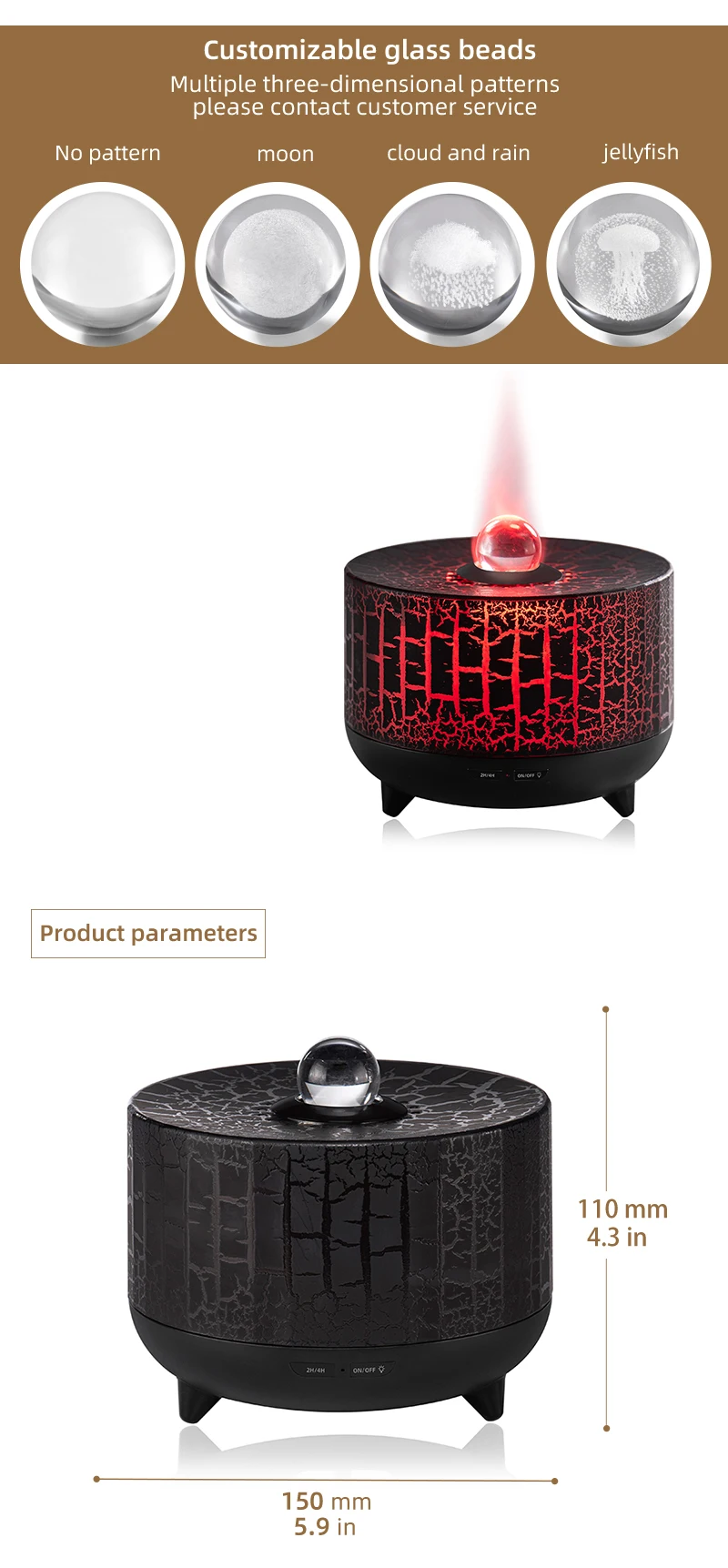 New Fashion Ultrasonic Flame Aroma Diffuser Smart Remote Control ...