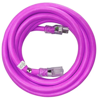 25 Ft Lighted Outdoor Extension Cord - 10/3 Sjtw Heavy Duty Purple ...