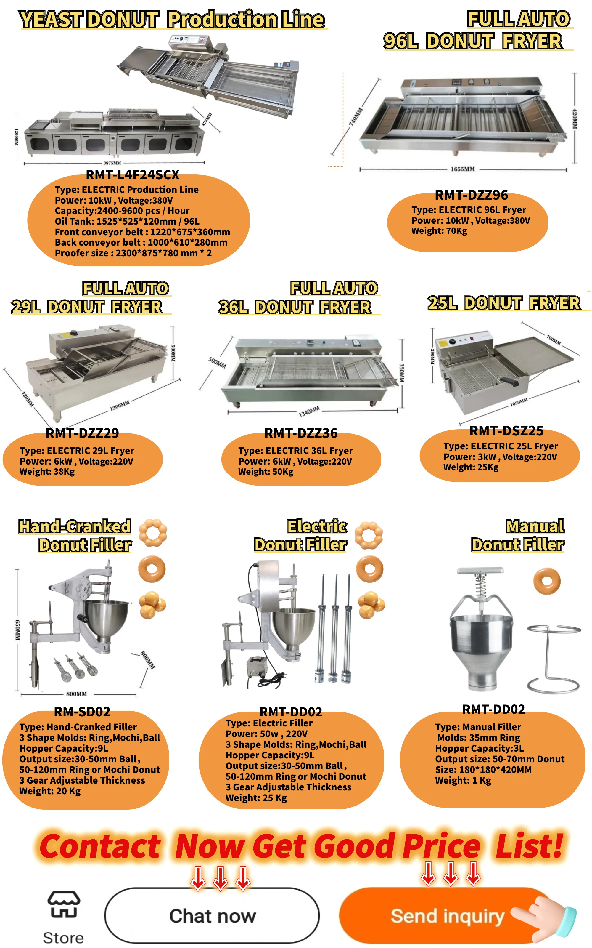 A Mochi 3 Shape Doughnuts Dispenser 110v Automatic Manual Crank Press ...