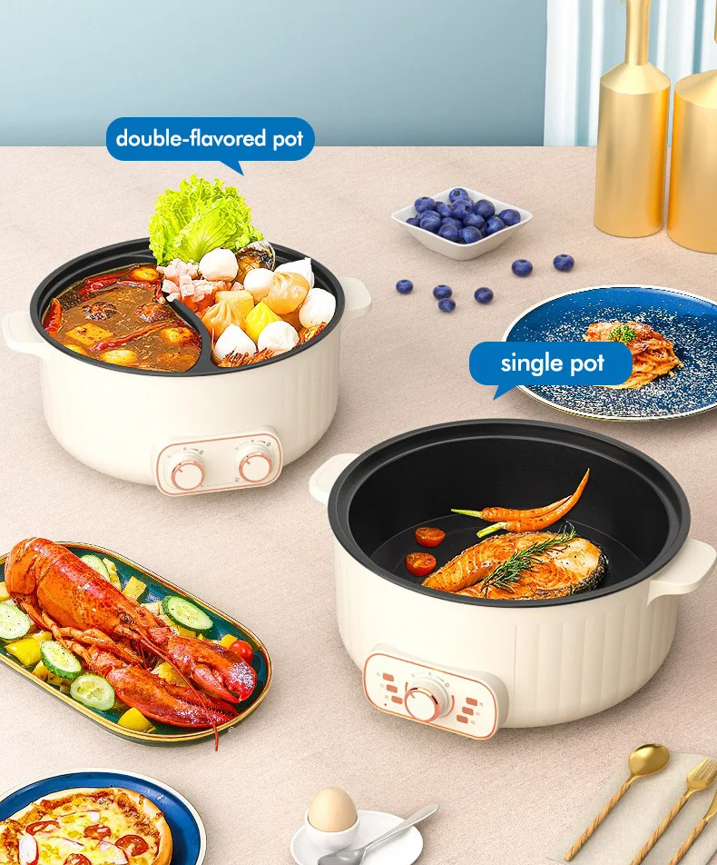Portable Electric Hot Pot with Nonstick Coating Mini Multi-Function Hot ...