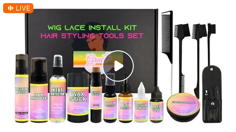Wig lace install kit hair styling tools set Product Show Stream 2024 ...