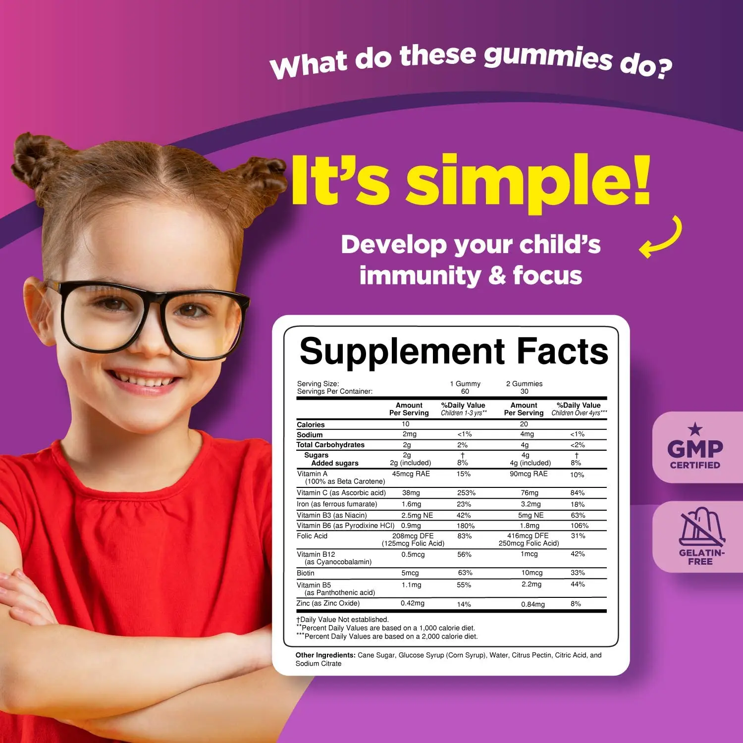 Kids Iron Gummies With Vitamin C B Complex Organic Immunity Gummy ...