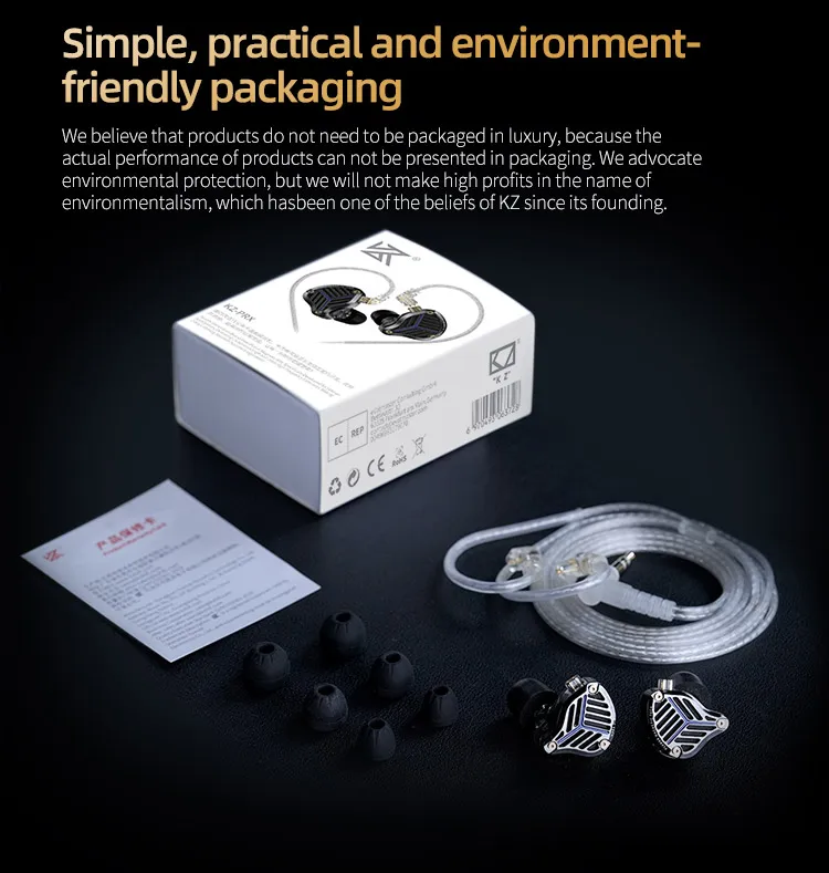 KZ PRX Fourth-Generation Planar Diaphragm HiFi Bass Earphone in Ear ...