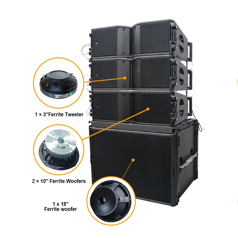 Active Subwoofer 18 Inch Powered 10" Line Array Speaker System