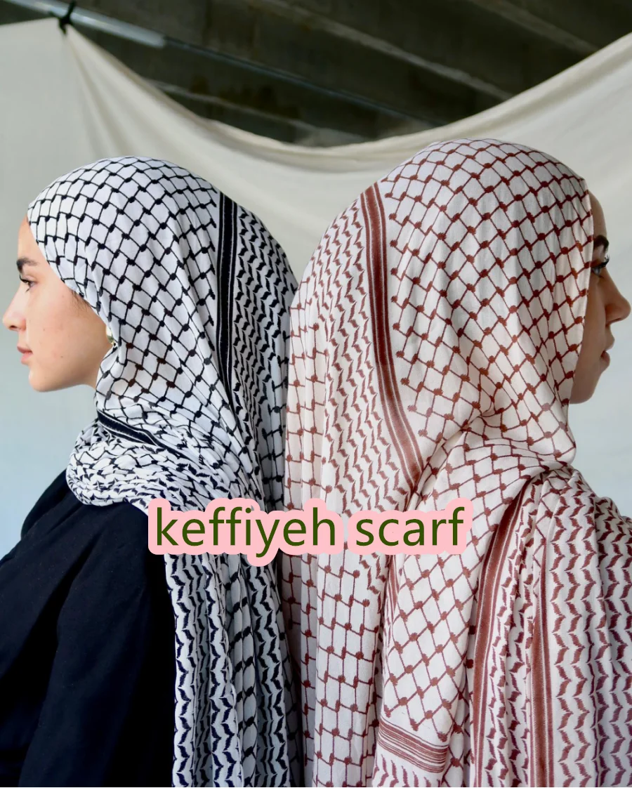 Keffiyeh Hijab Scarf for Muslim Women - Chiffon Shawls