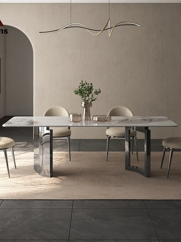Factory Provided European Eating Table Sets Sintered Stone Rectangle ...