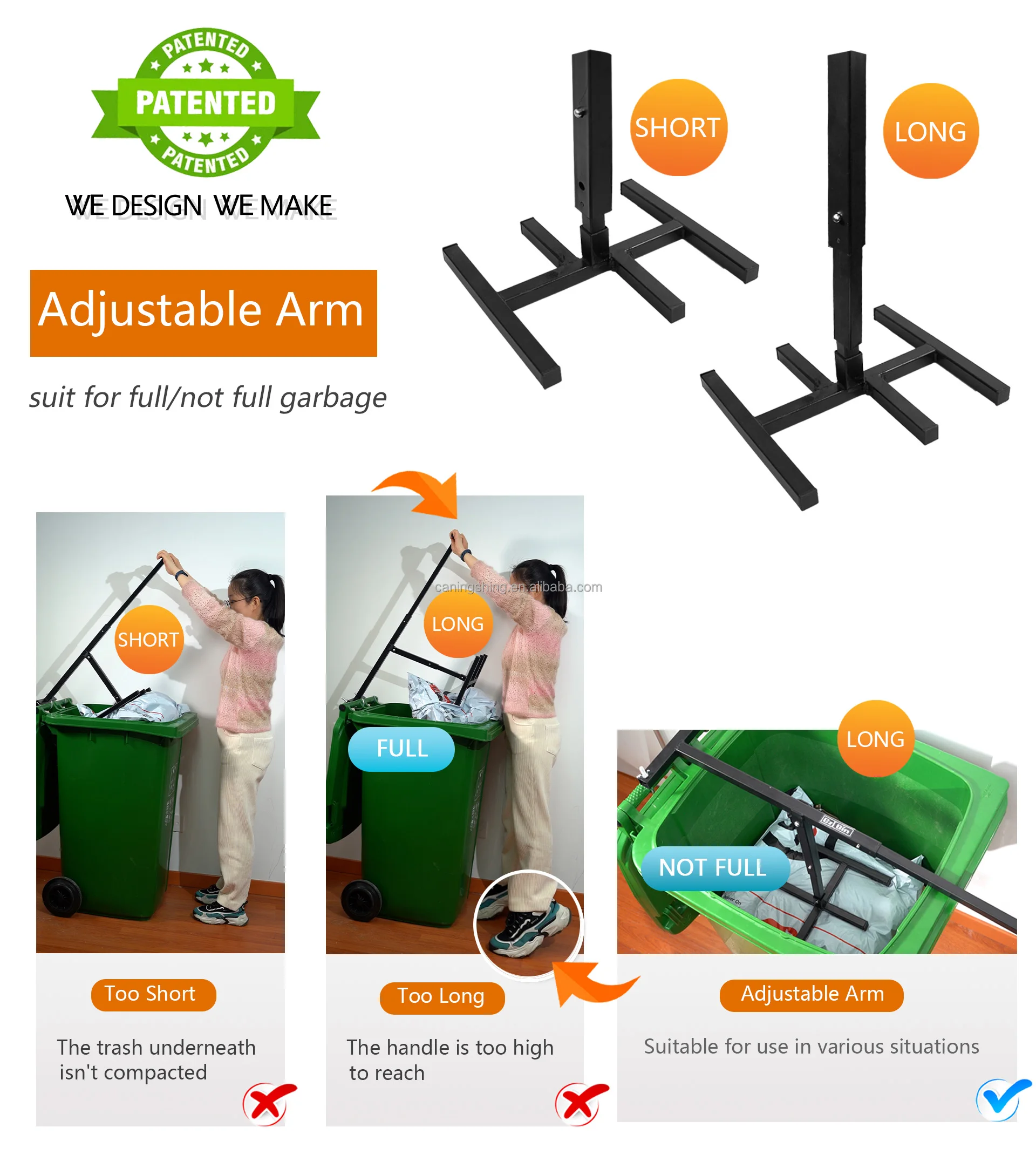 Eco-Friendly Wheelie Bin Compactor Trash Bin for Home & Garden