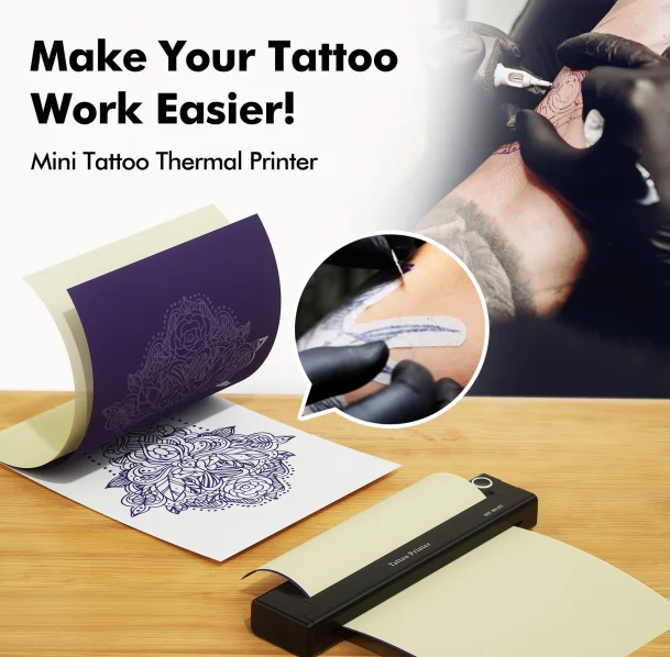 Luck Jingle Wireless Inkless Mini Portable Tattoo Printer Bt Thermal ...