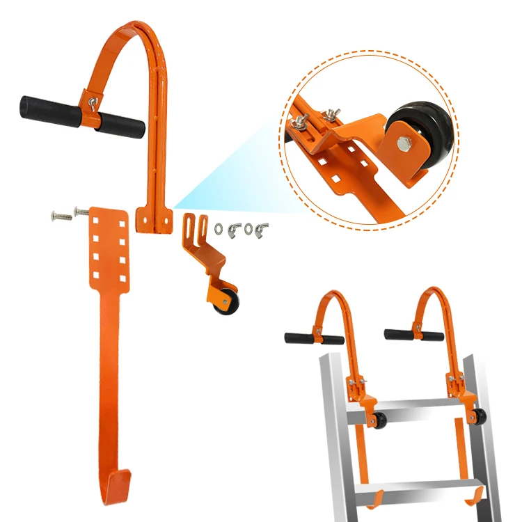 JH-Mech Heavy Duty Ladder Roof Hook with Wheel Superior Build Easy To ...