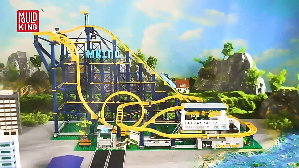 Mould King 11012 Park Land Roller Coaster Building Blocks Sets Funfair ...