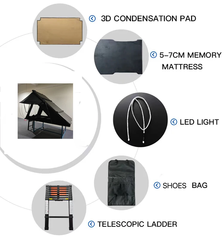 Xscamper Aluminium Triangle Car Rooftop Tent Hard Shell Cover Car Roof ...