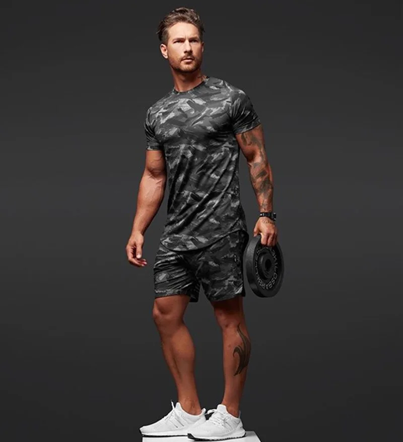 Vedo Fitness Wear Custom Logo Polyester Camo Short Sleeve T-shirt ...